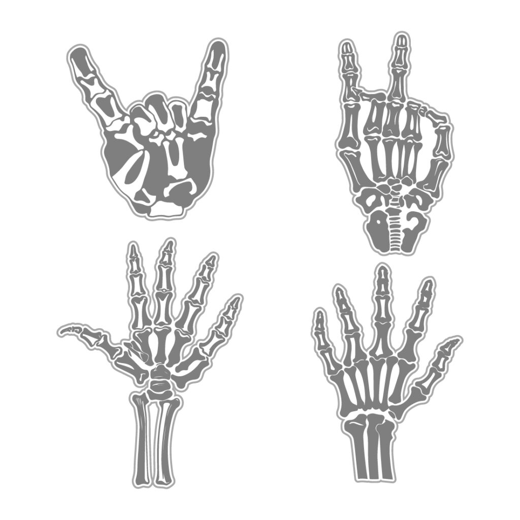 Collection of skeleton hand gestures set - MasterBundles