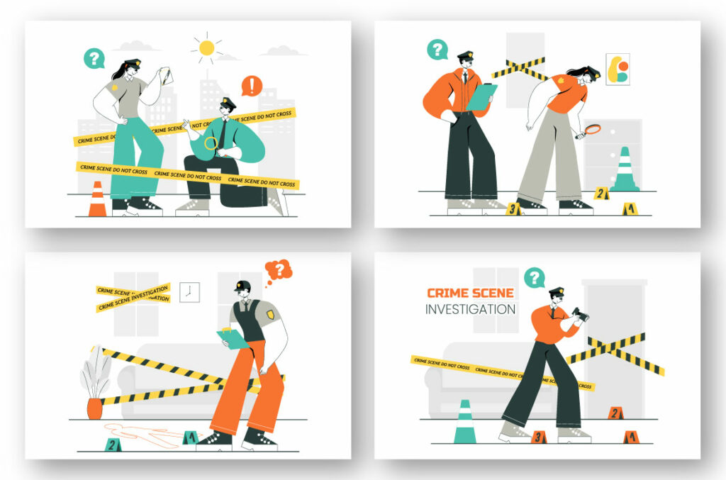 9 Crime Scene Investigation Illustration - MasterBundles