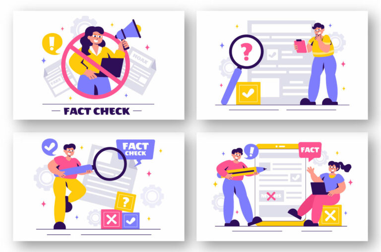 12 Myths vs Facts Check News Illustration - MasterBundles