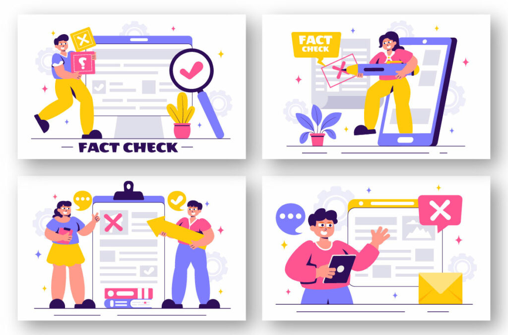 12 Myths vs Facts Check News Illustration - MasterBundles