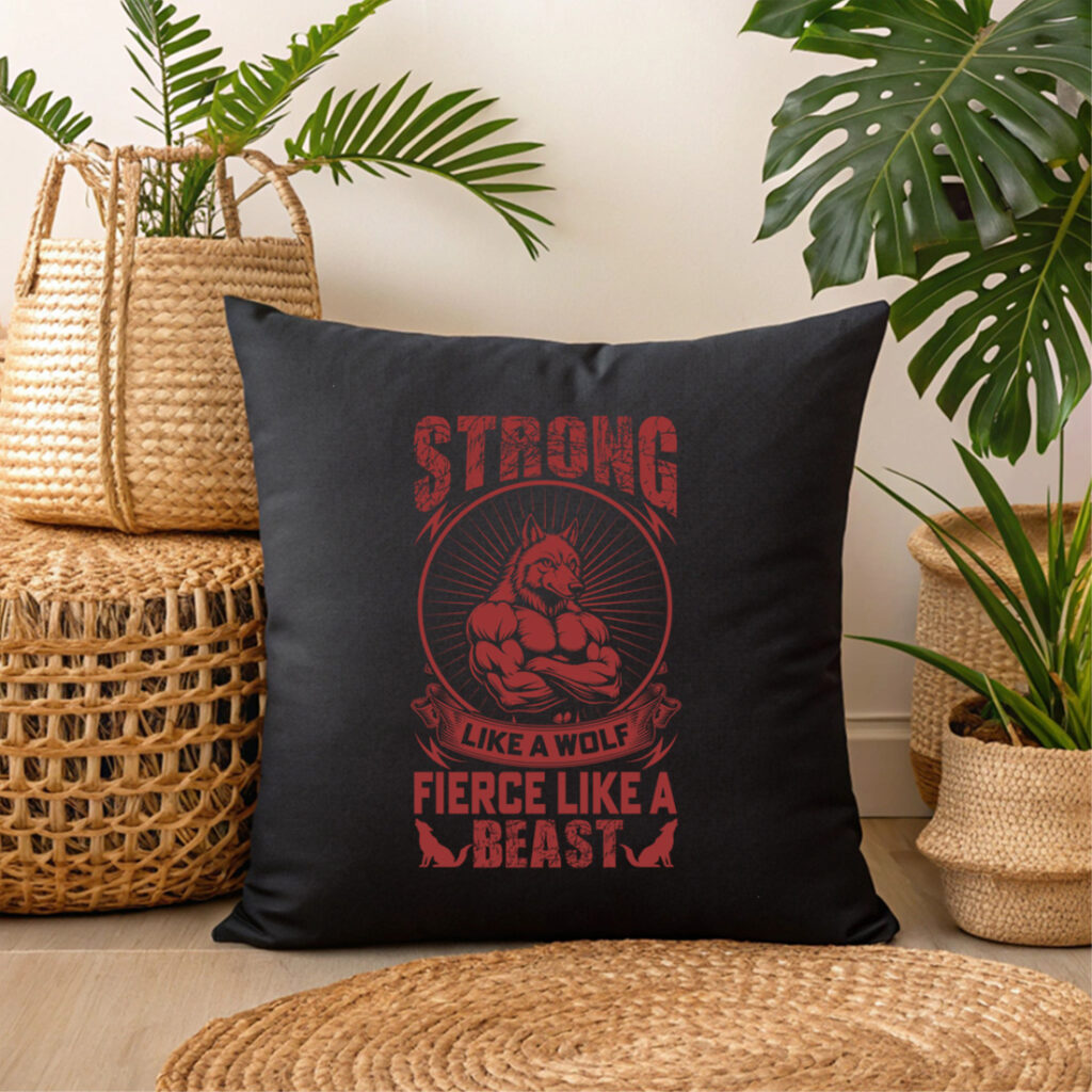 Fierce wolf bodybuilding t-shirt design for gym and fitness lovers ...