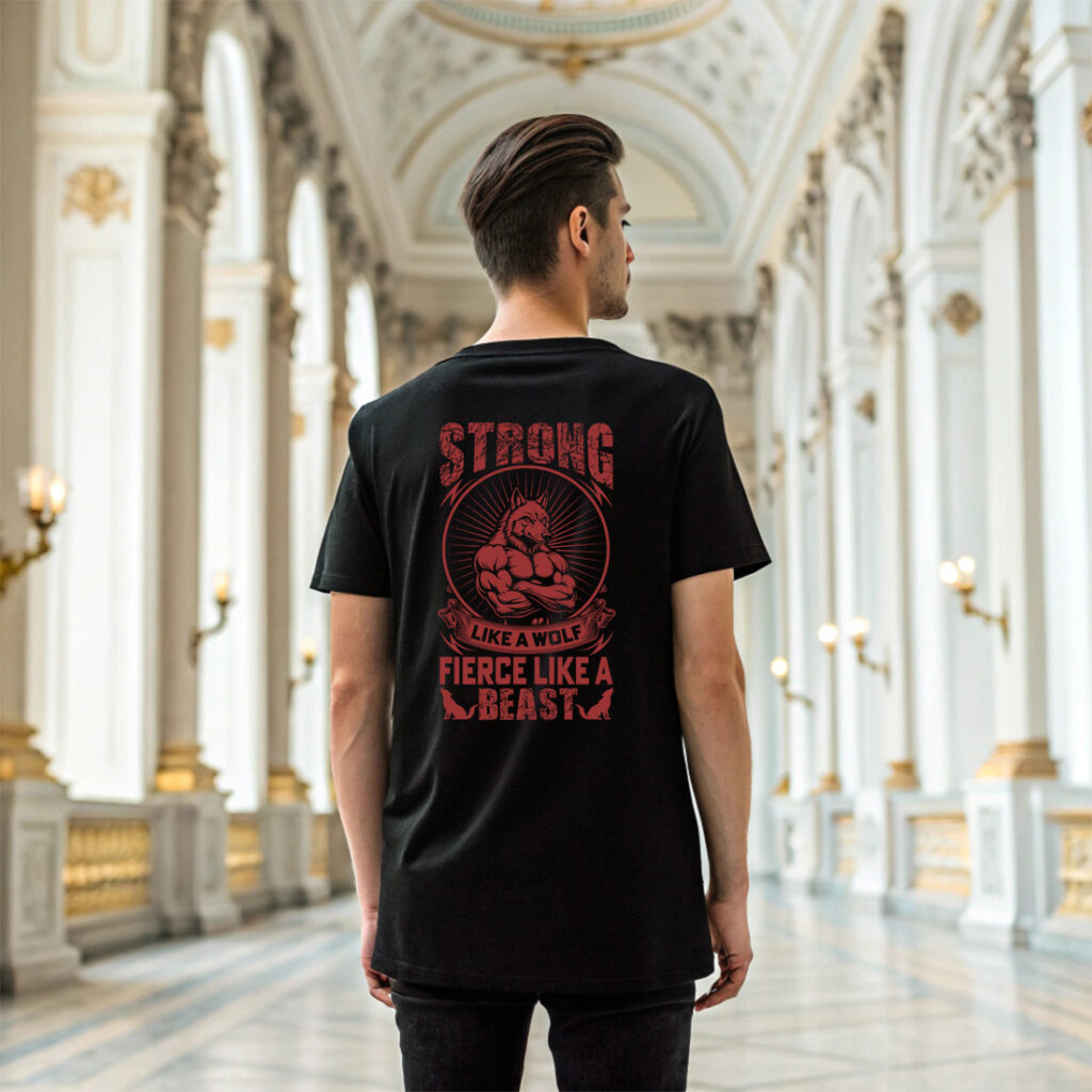 Fierce wolf bodybuilding t-shirt design for gym and fitness lovers ...