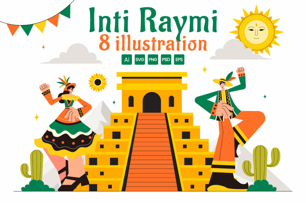 8 Inti Raymi Vector Illustration - MasterBundles