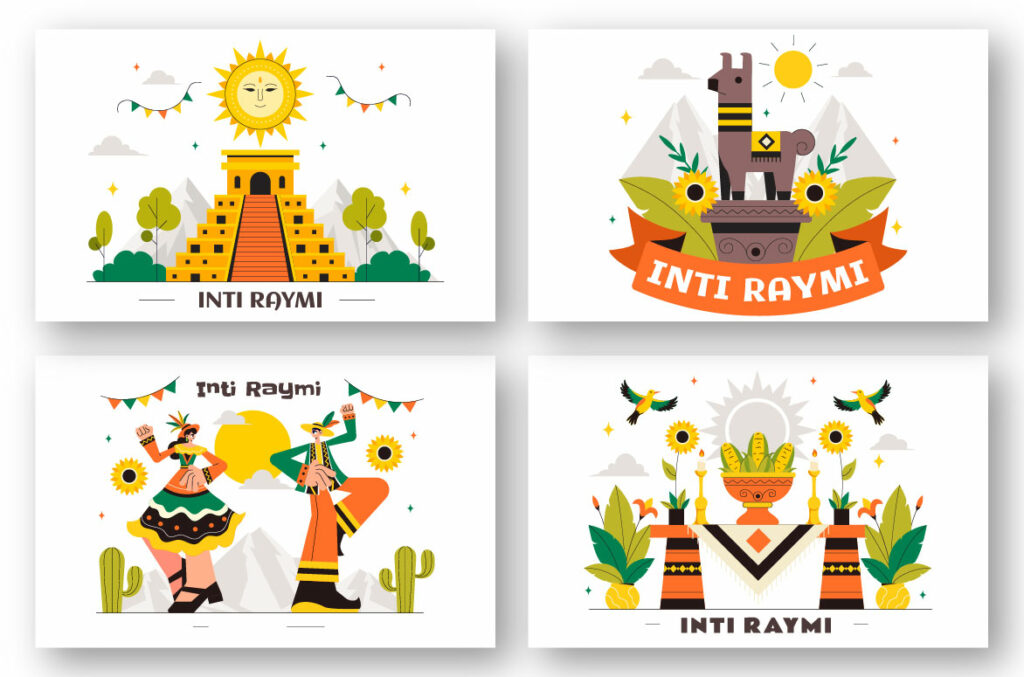 8 Inti Raymi Vector Illustration - MasterBundles