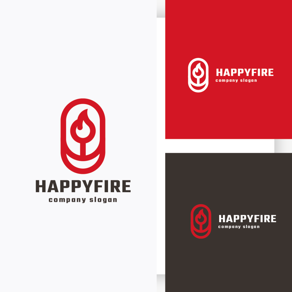 Happy Fire Logo - MasterBundles