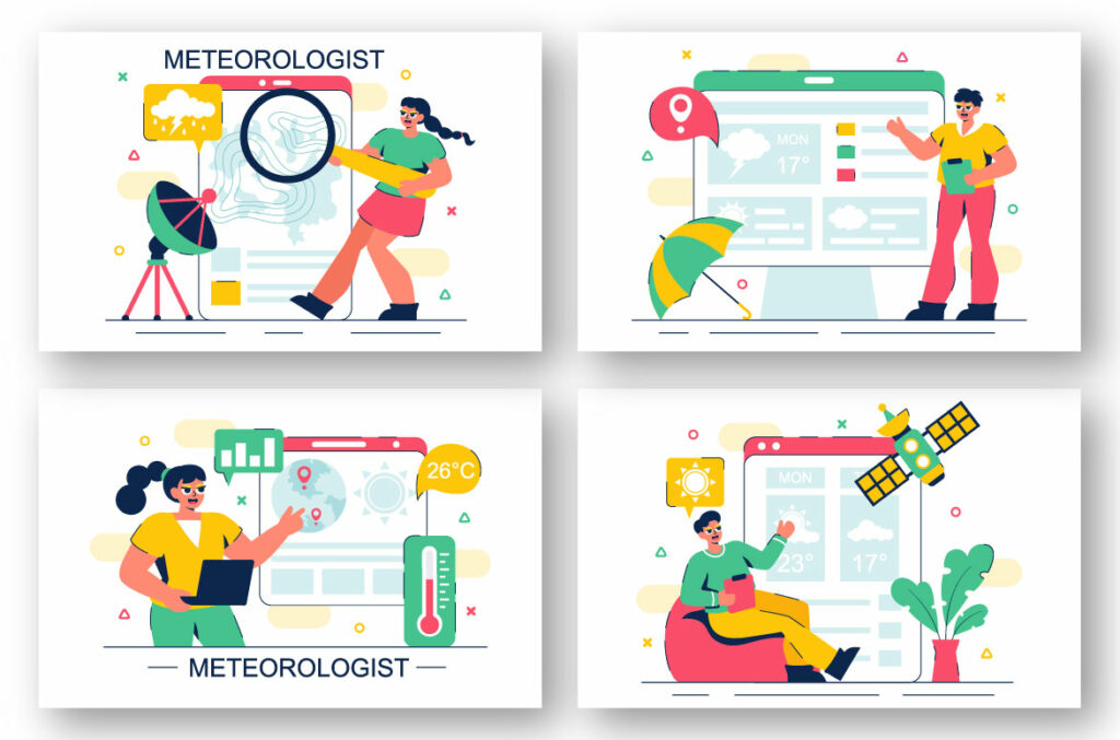 12 Meteorologist Analyzing Illustration - MasterBundles
