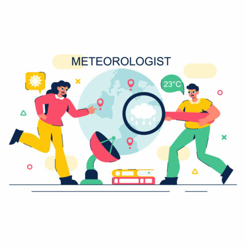 12 Meteorologist Analyzing Illustration - MasterBundles