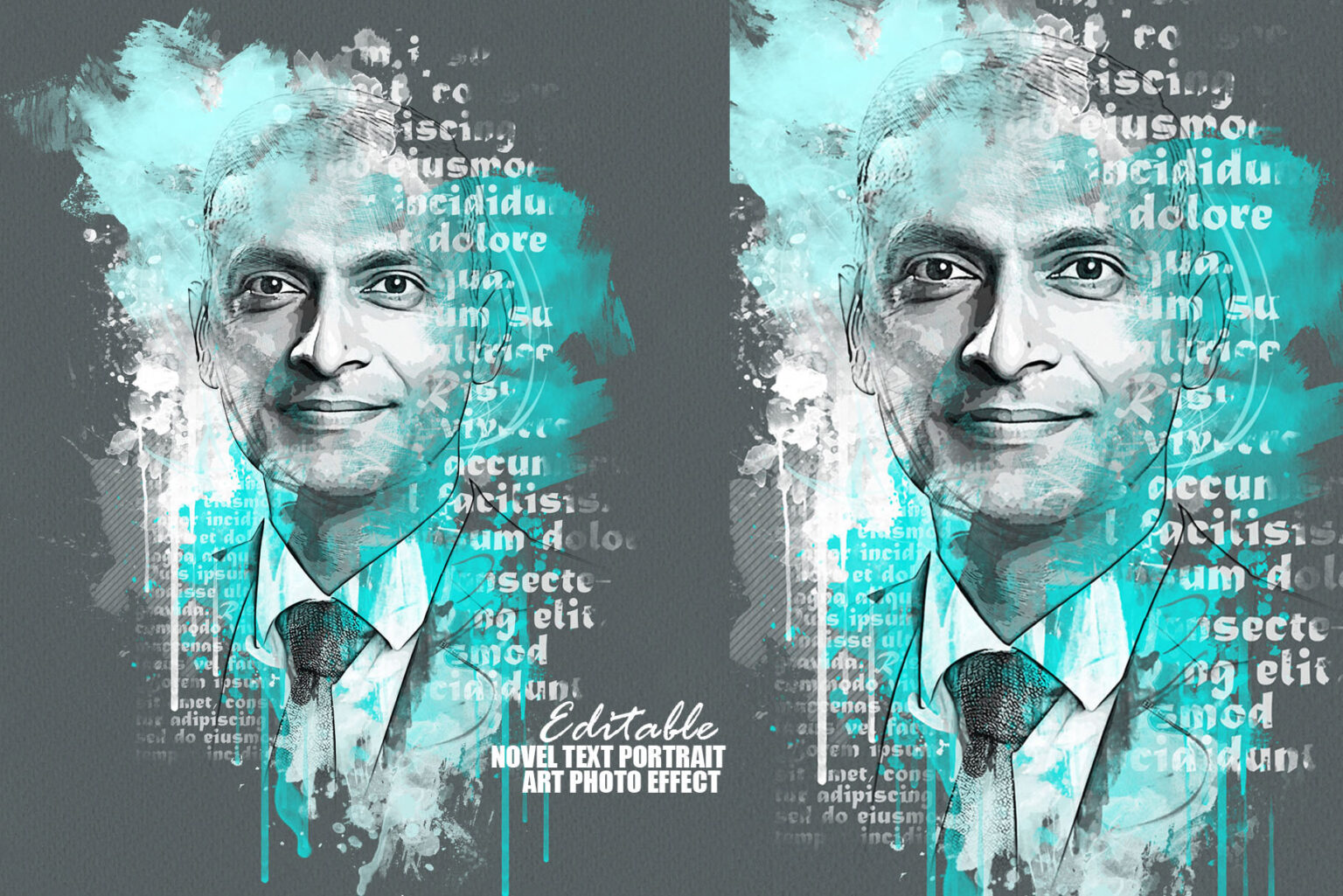 Novel Text Portrait Art Photo Effect - MasterBundles