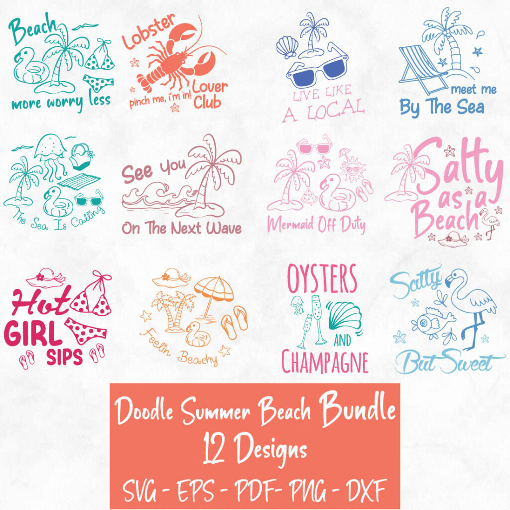 Doodle Summer beach SVG Bundle - MasterBundles