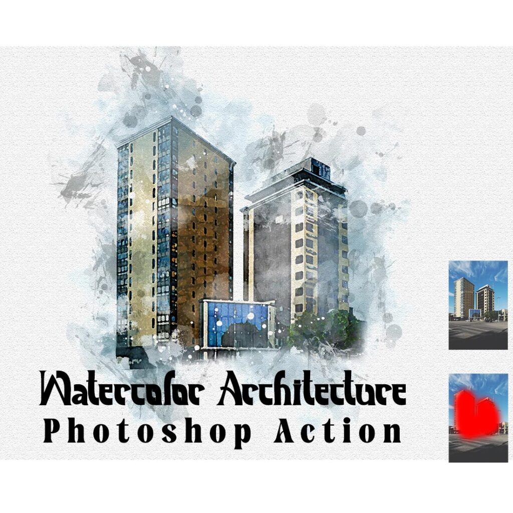 Watercolor Architecture Photoshop Action - MasterBundles