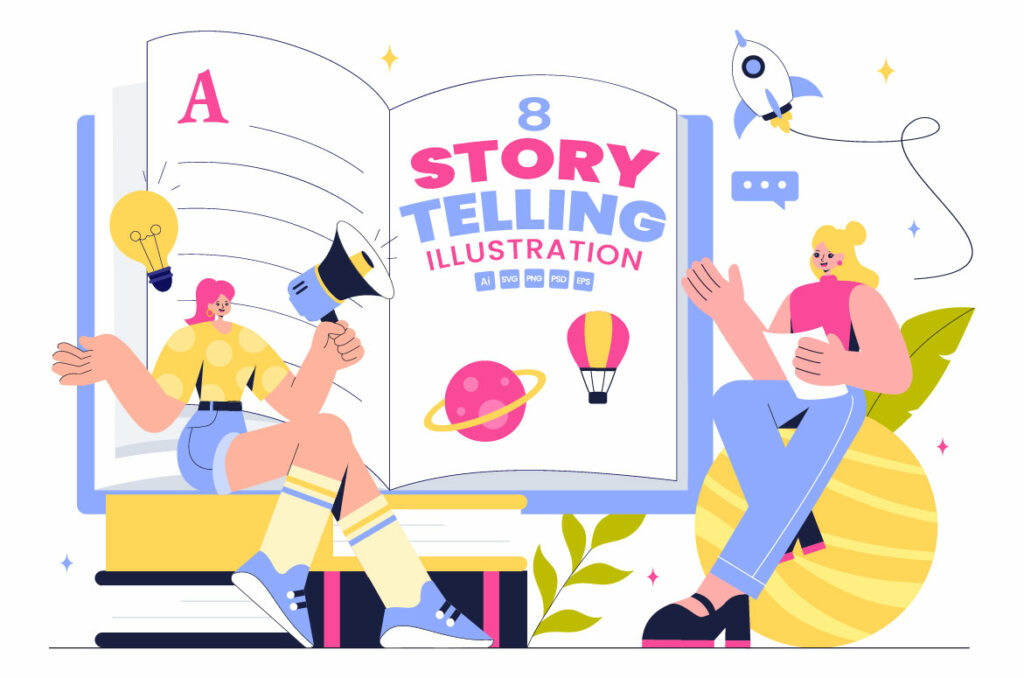 8 Creative Storytelling Process Illustration - MasterBundles