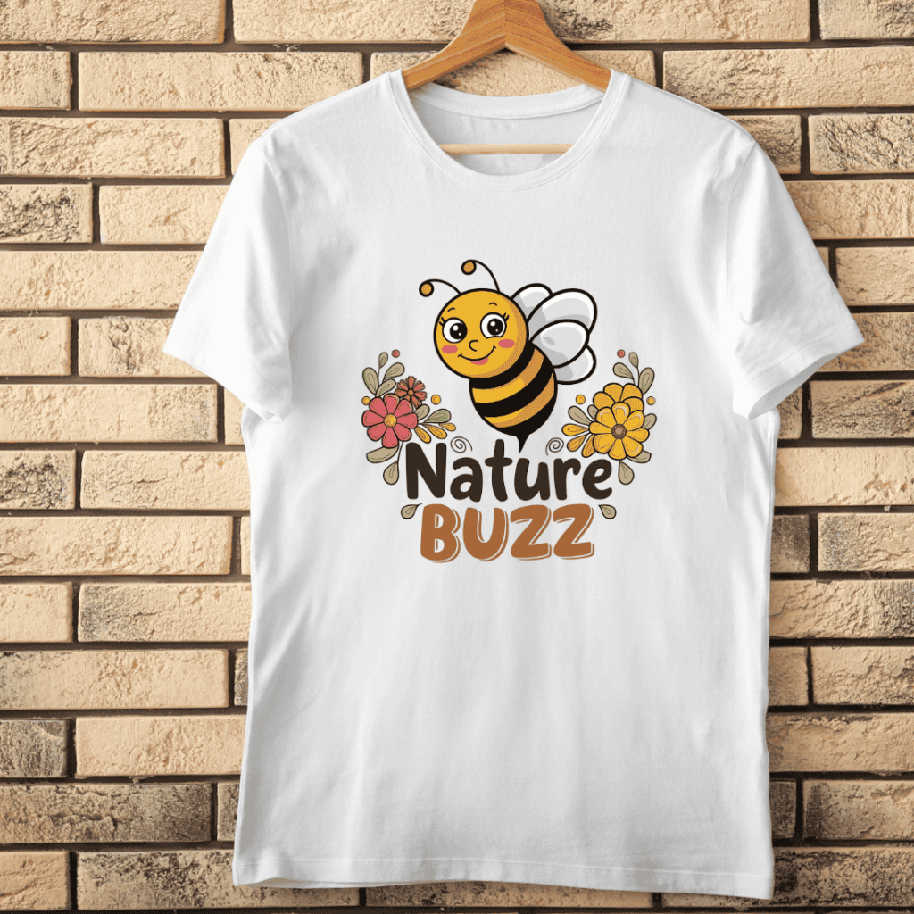 Cartoon Style Nature Buzz T-Shirt Design - MasterBundles