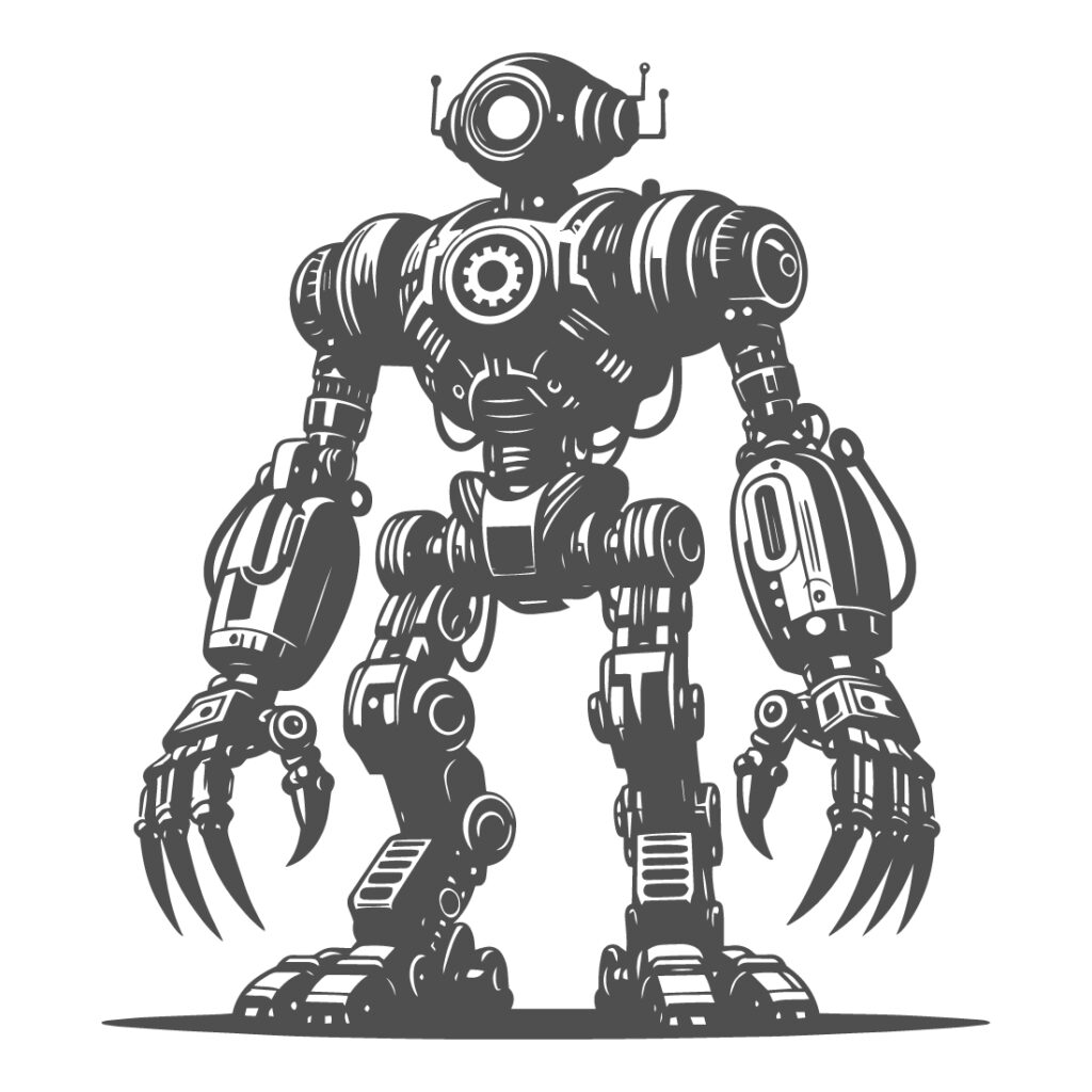 Vintage Humanoid Robot Illustration - MasterBundles