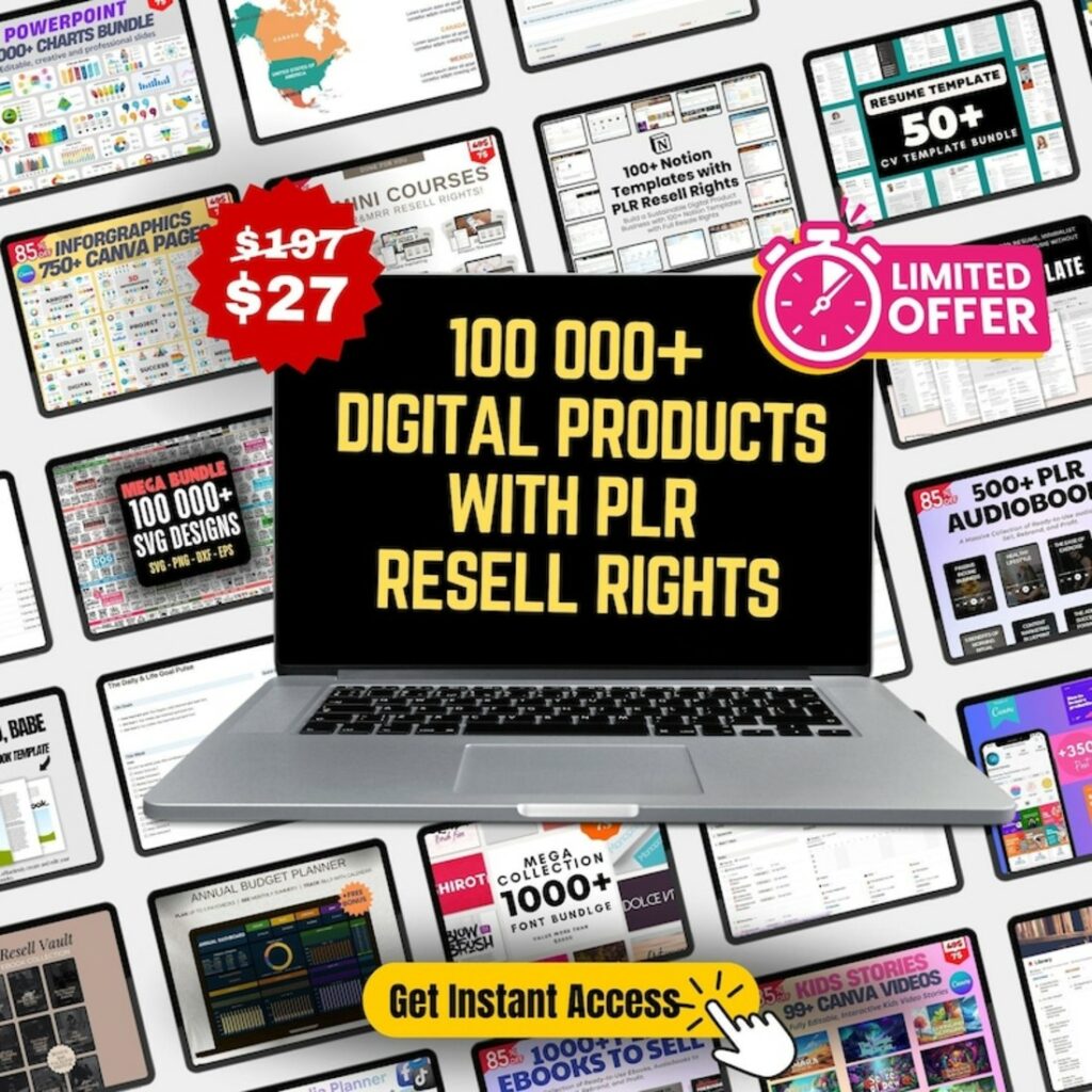 100K+ Digital Products Mega Bundle | Entire Store Collection | PLR & Mrr Digital product bundle ...