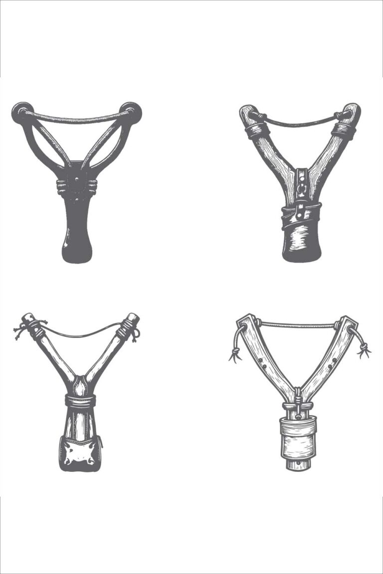 Collection of hand-drawn slingshot illustrations - MasterBundles