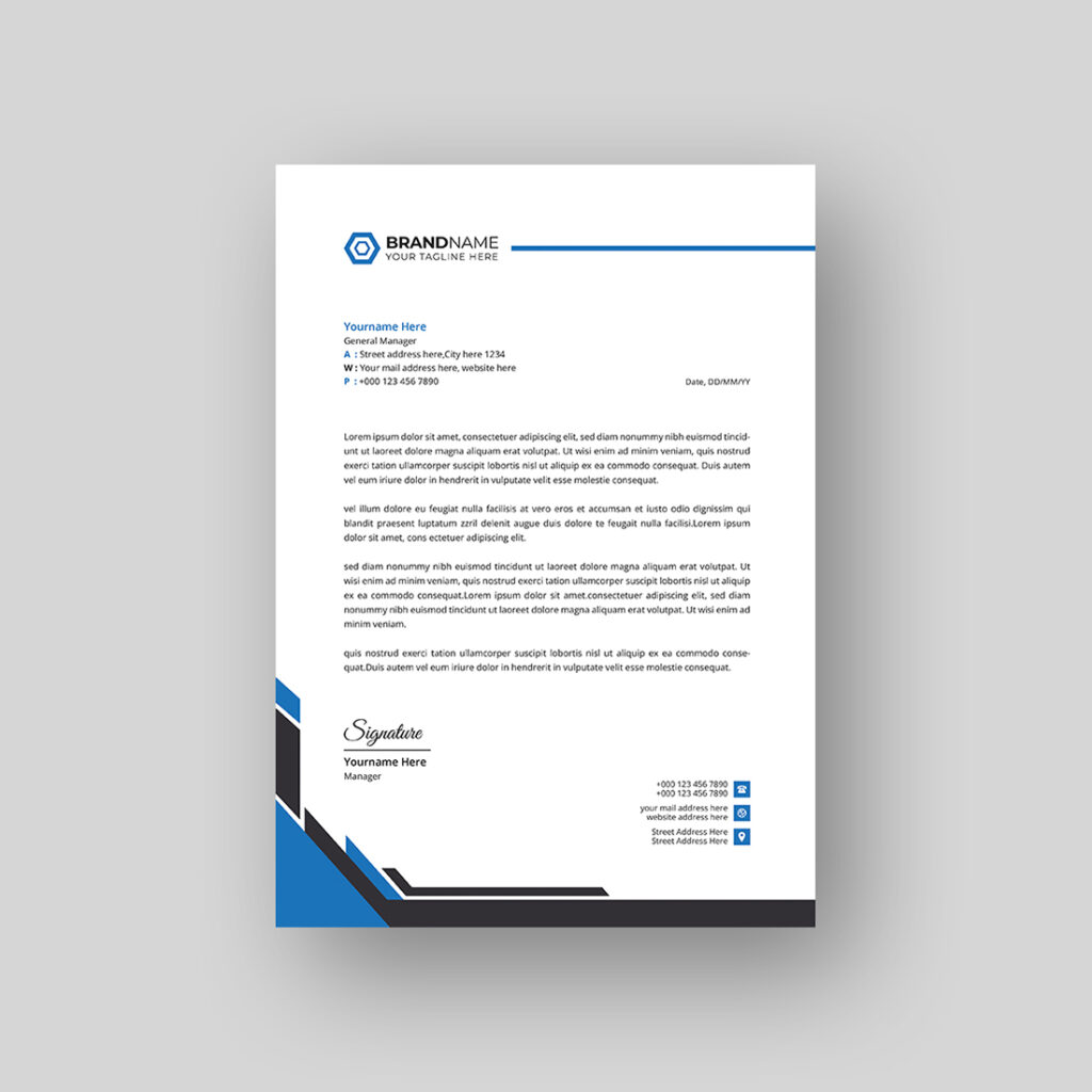 Minimal corporate official business letterhead template design ...