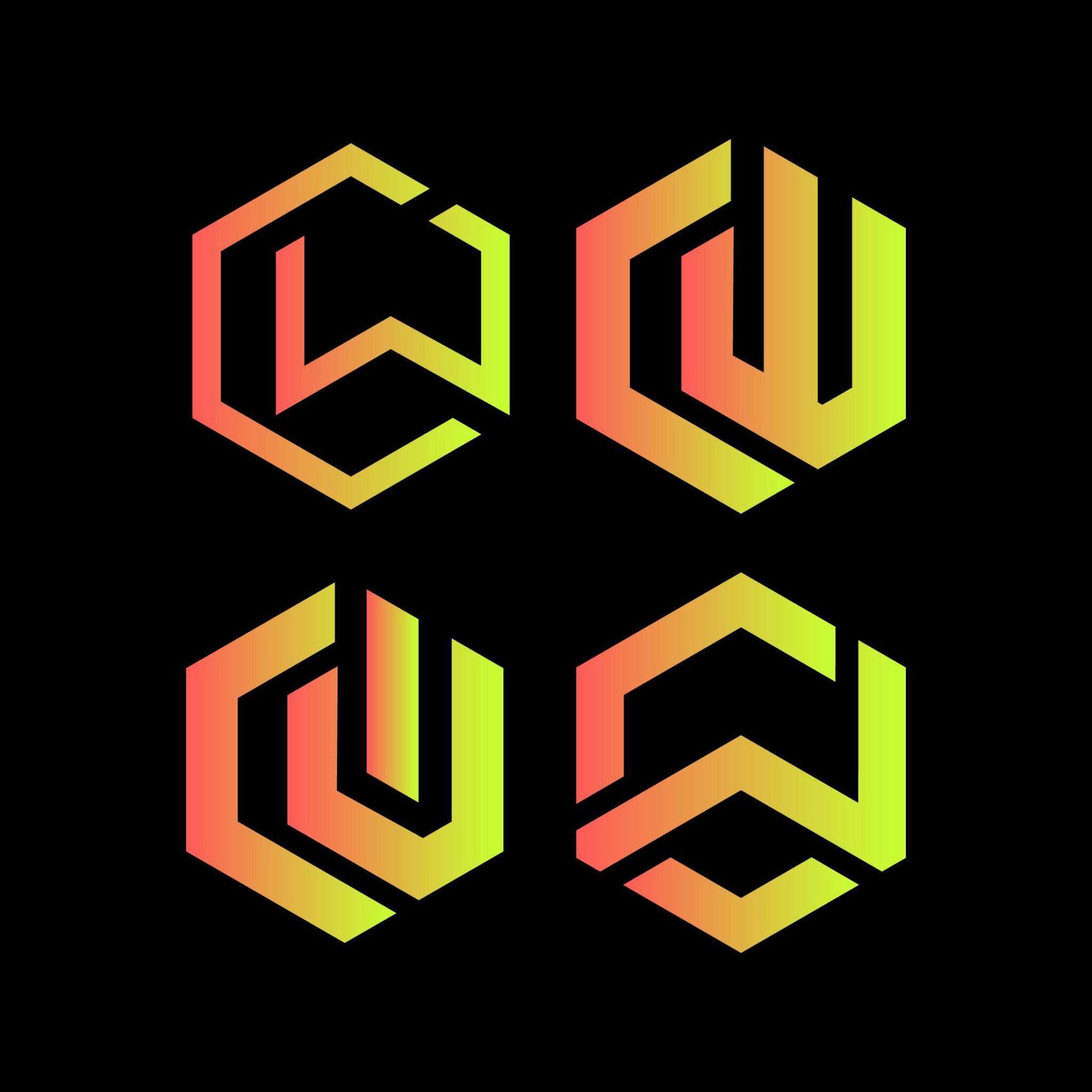 Modern CW or WC Hexagon Letter Logo Polygon Monogram, Line Art ...