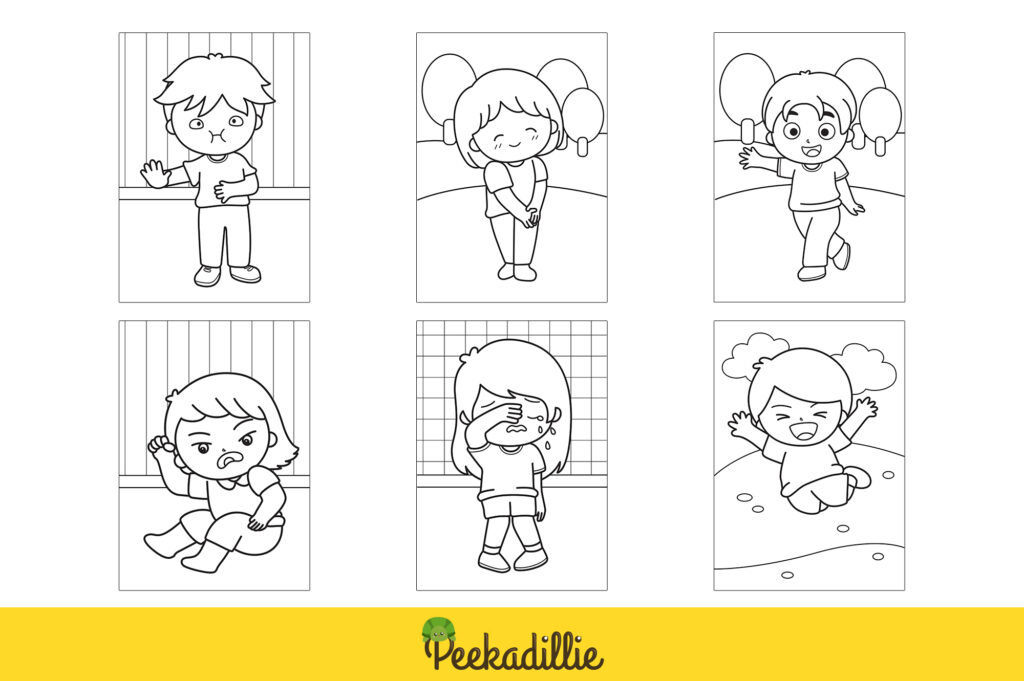 Cute Kids People Girl Boy Emotions Expressions Face Emotional Character ...