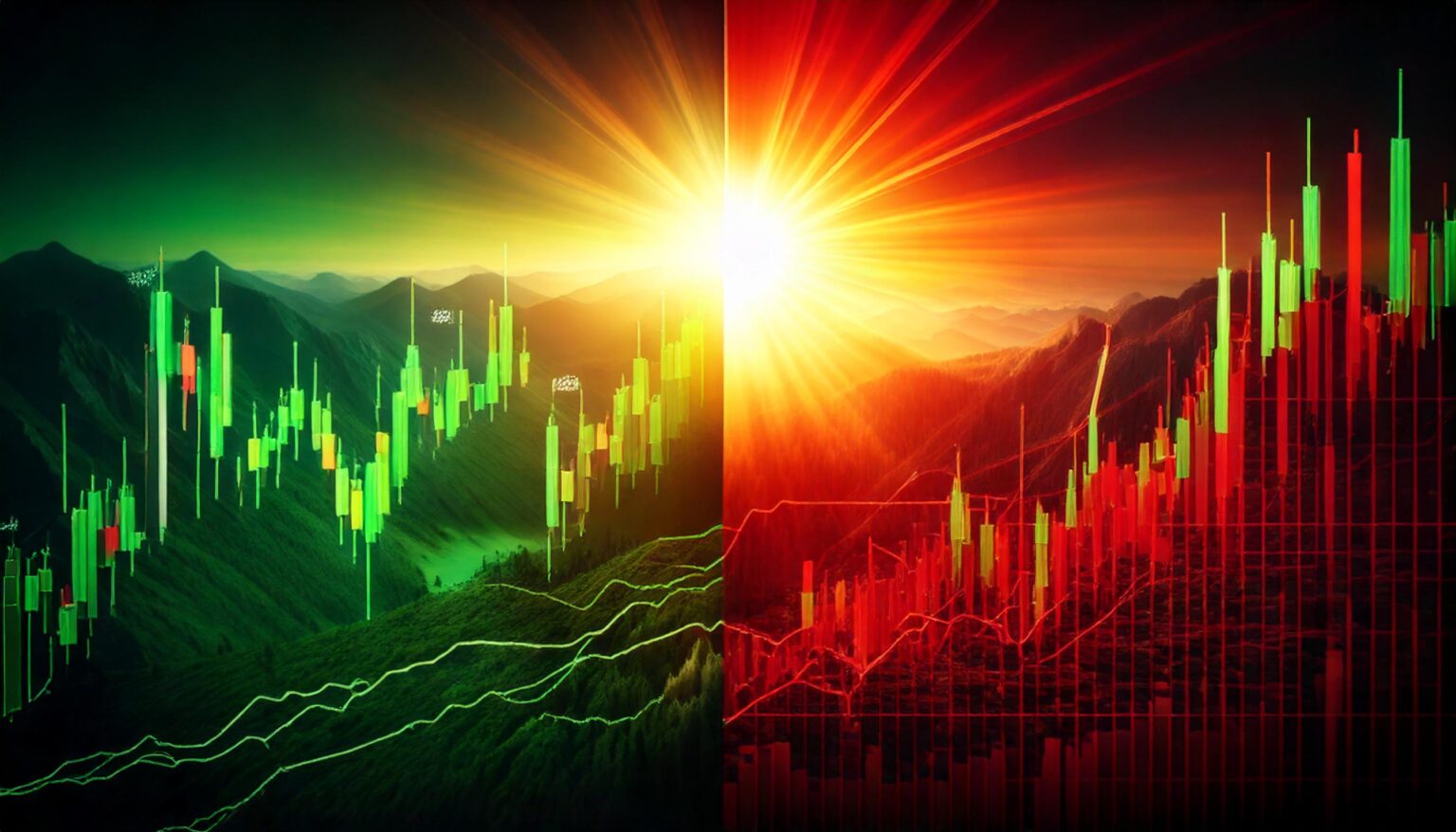 Glowing Green Digital Brain with Candlestick Charts in Circuit ...