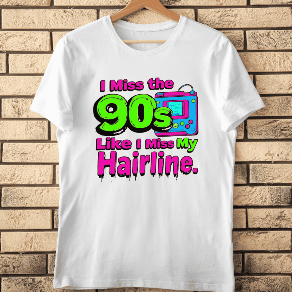 Retro Funny 90s Hairline Nostalgia T-Shirt Design - MasterBundles