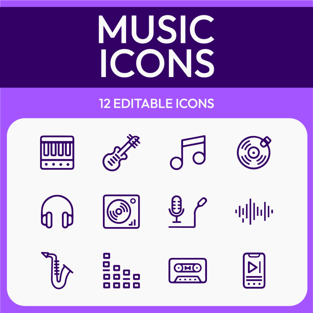 Music thinline icons – MasterBundles