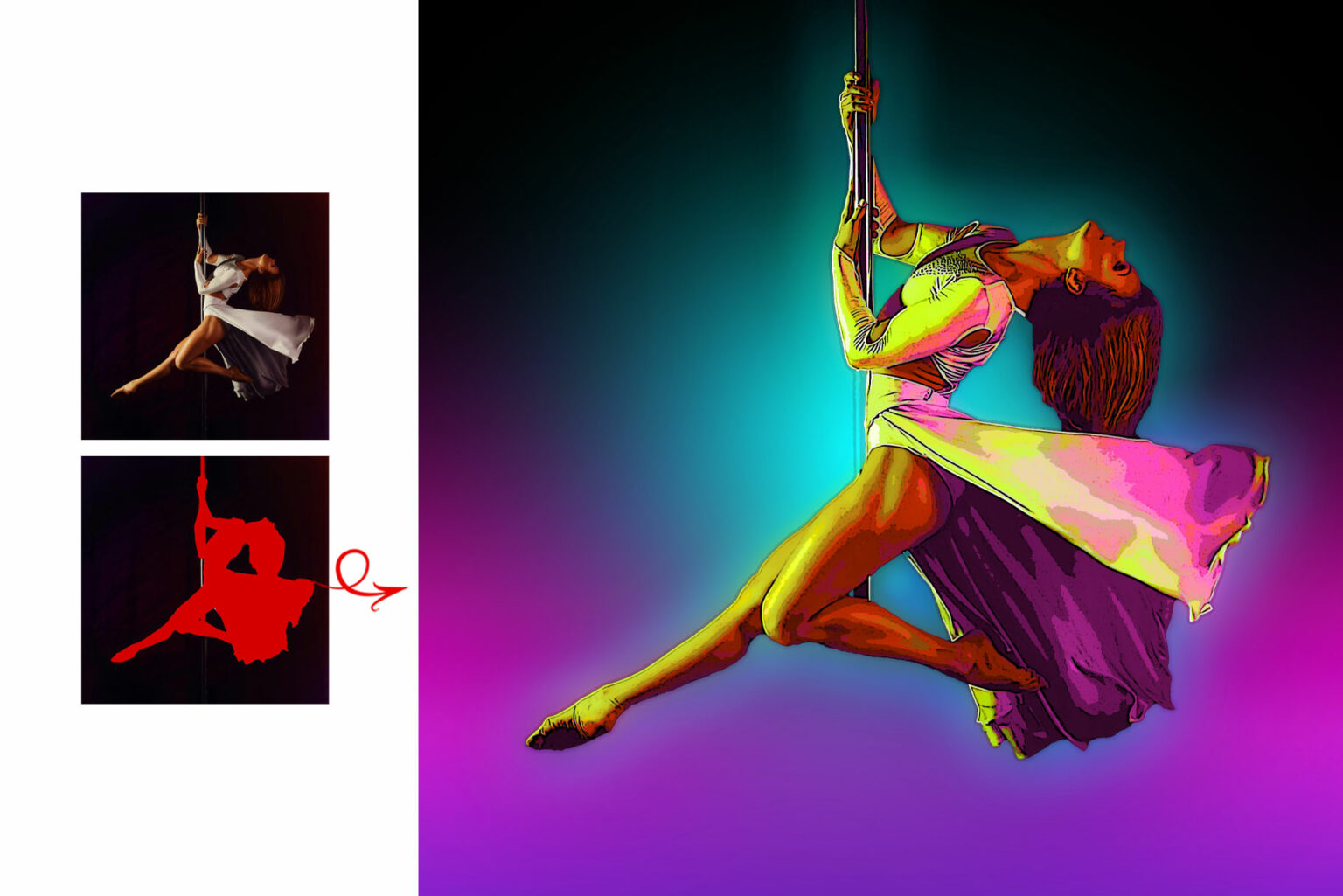 Neon Oil Paint Photoshop Action - MasterBundles