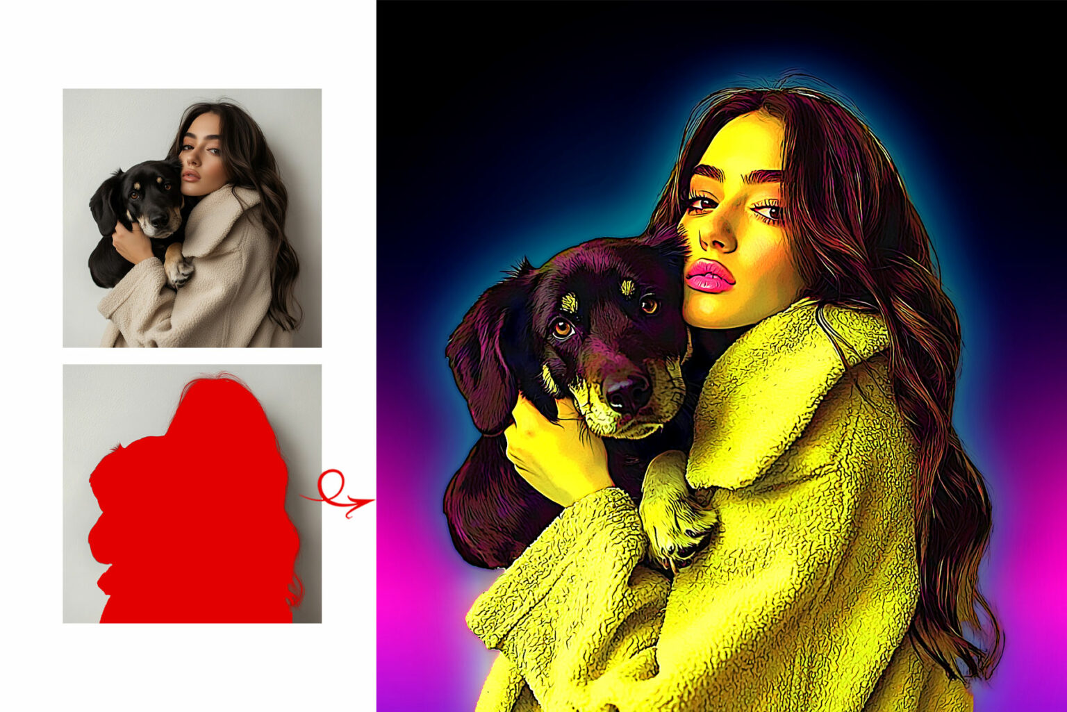 Neon Oil Paint Photoshop Action - MasterBundles