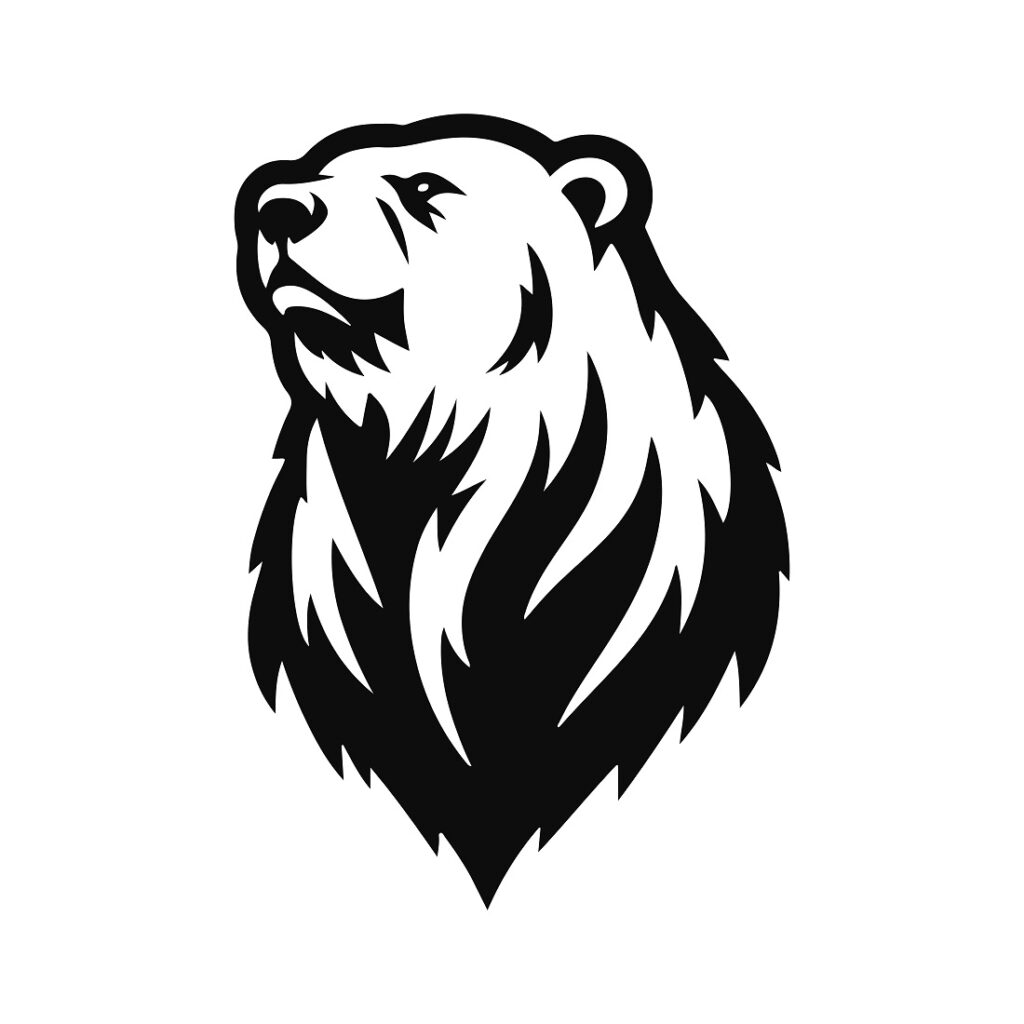 Bear Logo Set Concept. Stylized Bear Set Silhouettes. Abstract Animal ...