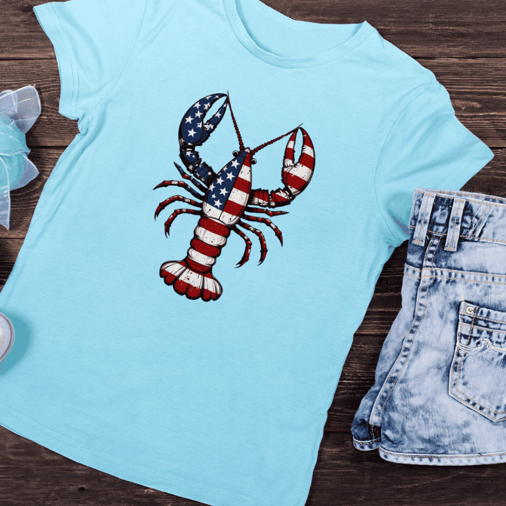 American Flag Lobster T-Shirt Design - MasterBundles
