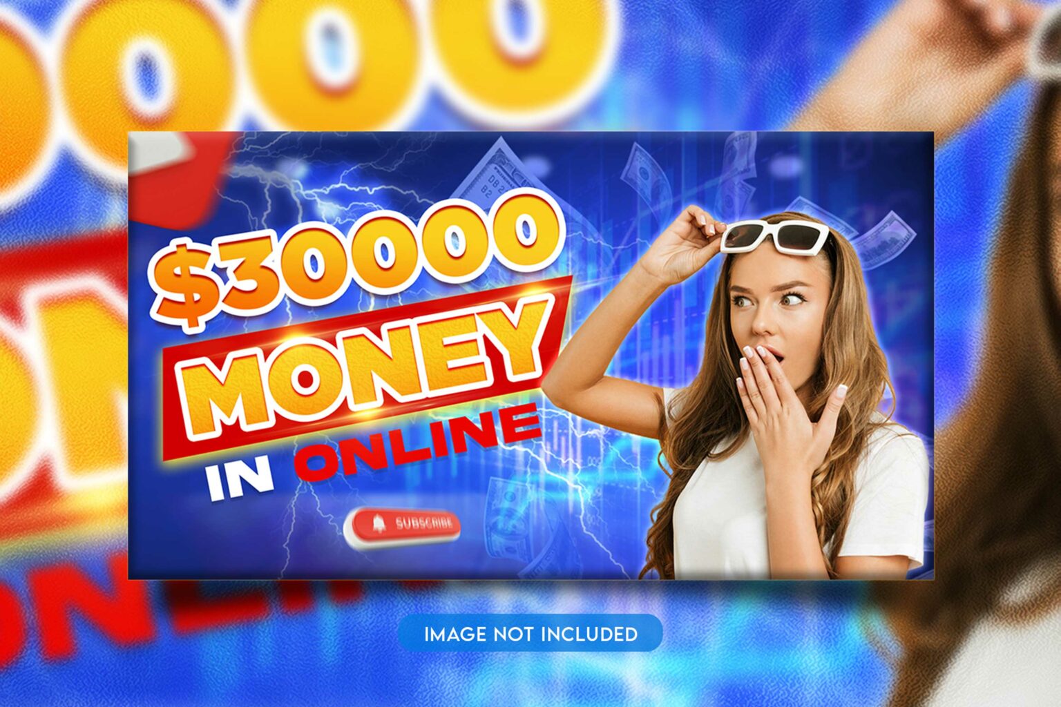 10 PSD Modern glow effect youtube video thumbnail template design fully ...
