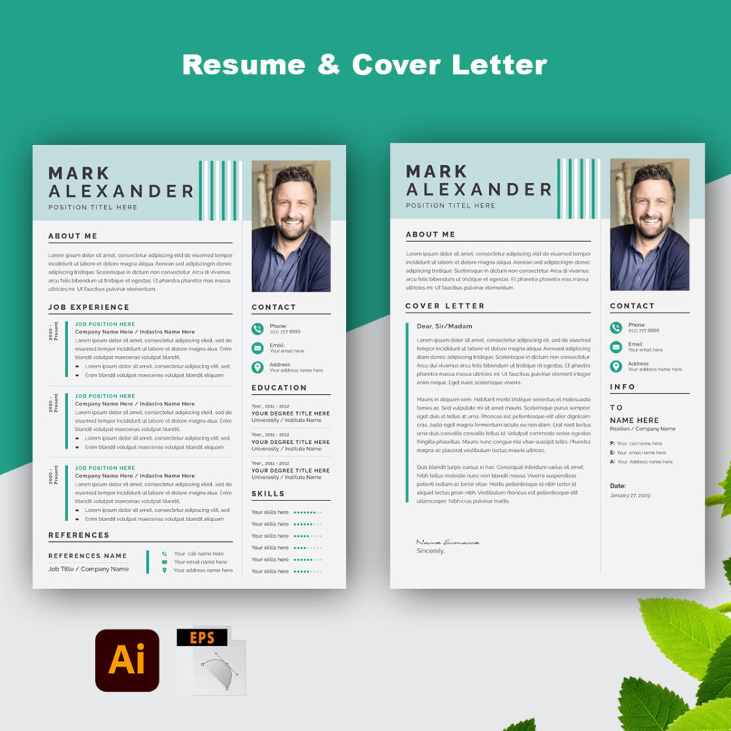Resume and Cover Letter Layouts - MasterBundles