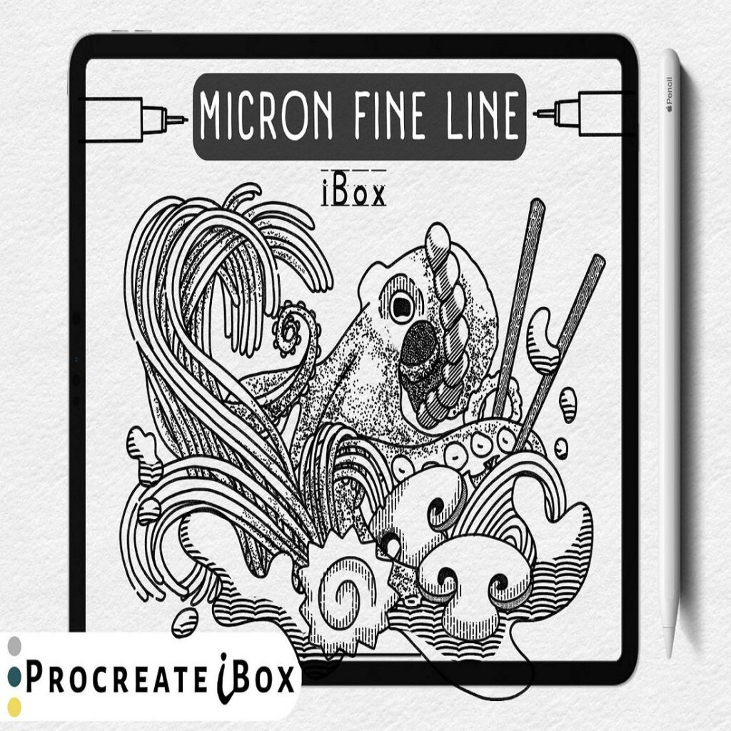 Procreate micron fine line 25 brushes ProcreateiBox - MasterBundles