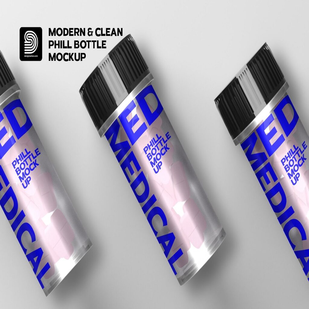 Clean Modern Pill Cube Mockup - MasterBundles