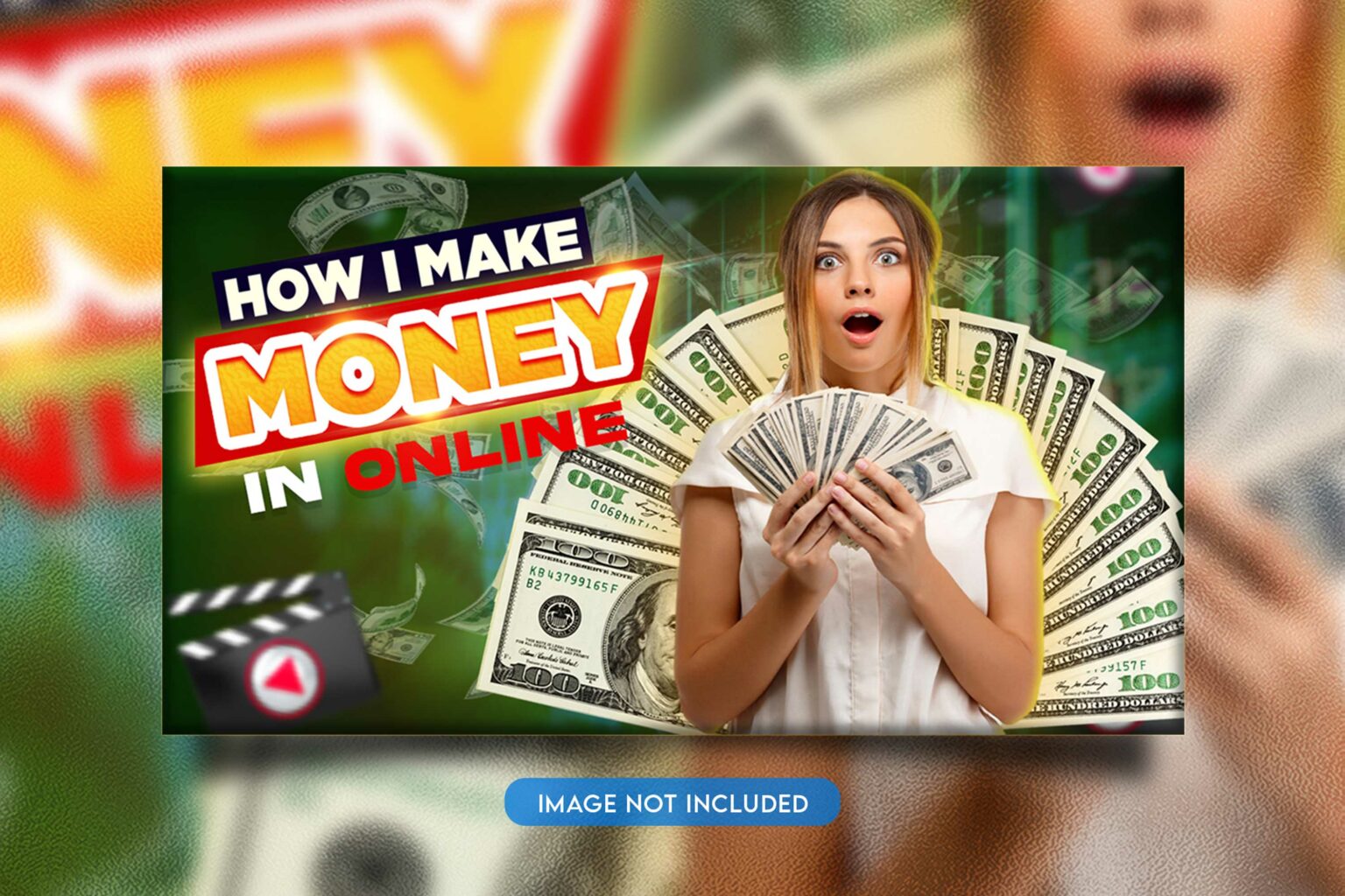 10 PSD Modern glow effect youtube video thumbnail template design fully ...