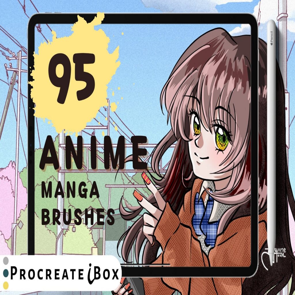 95 Anime & Manga Procreate brushes ProcreateiBox - MasterBundles