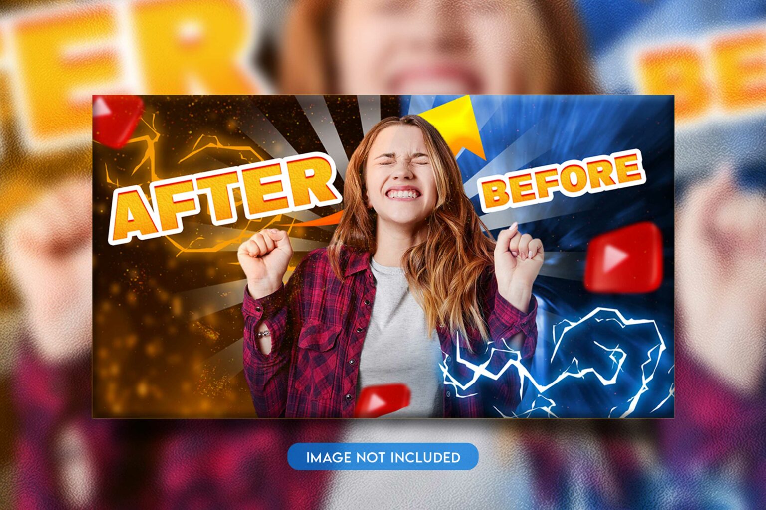 10 PSD Modern glow effect youtube video thumbnail template design fully ...