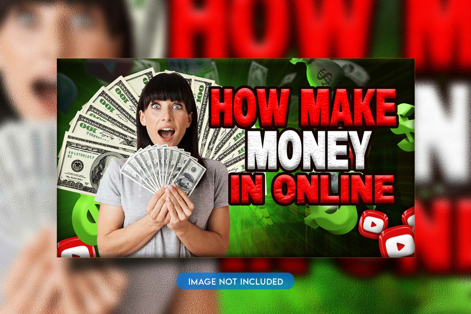 10 PSD Modern glow effect youtube video thumbnail template design fully ...