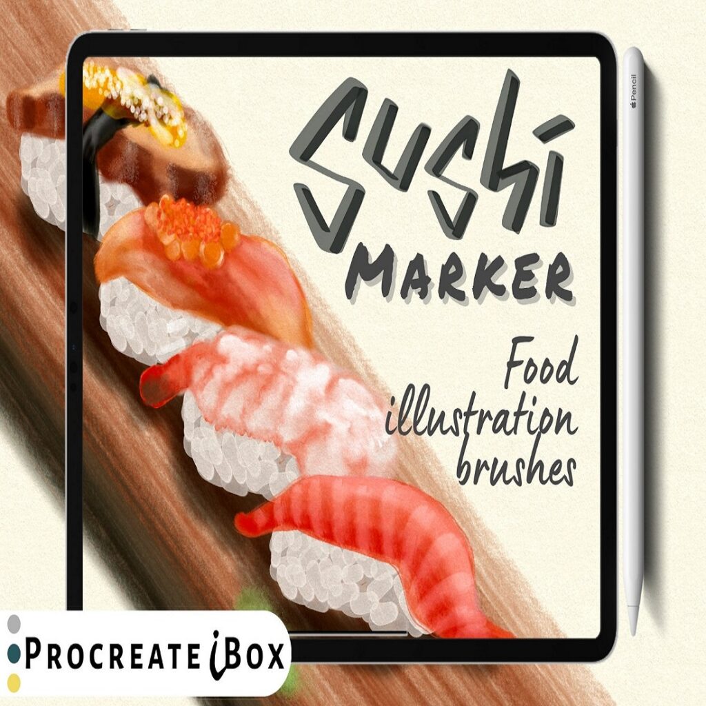 Procreate sushi marker Alcohol marker brushes - MasterBundles