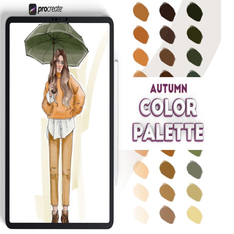 Procreate autumn color swatches. Color palette - MasterBundles