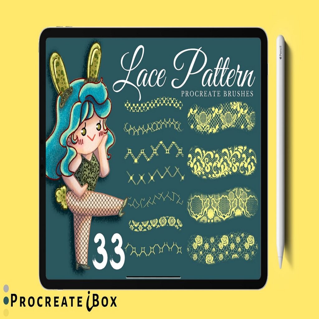 33 Lace pattern brushes for Procreate Seamless pattern - MasterBundles