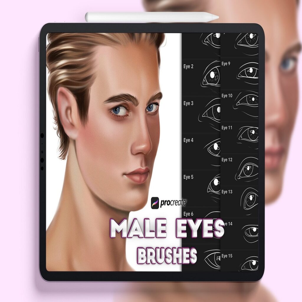 Procreate male eyes brushes - MasterBundles