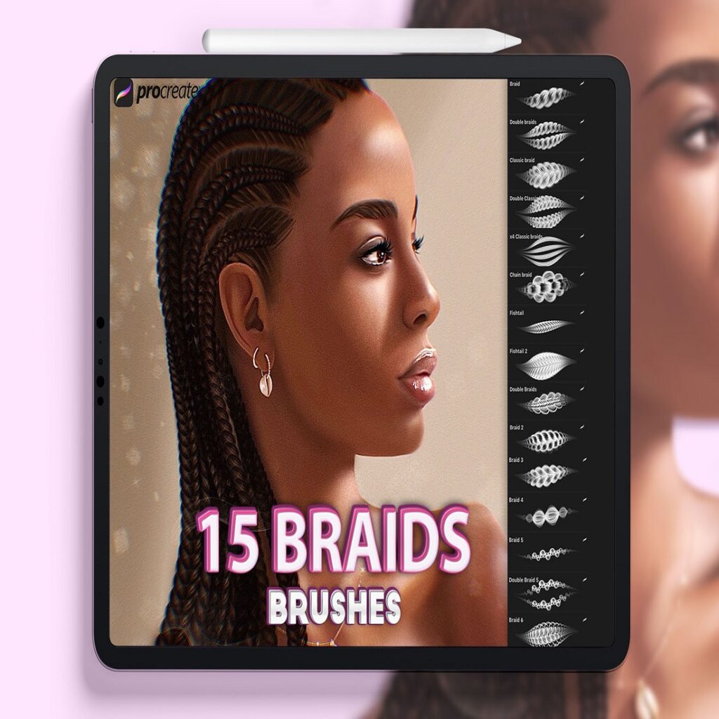 Procreate braids brushes - MasterBundles