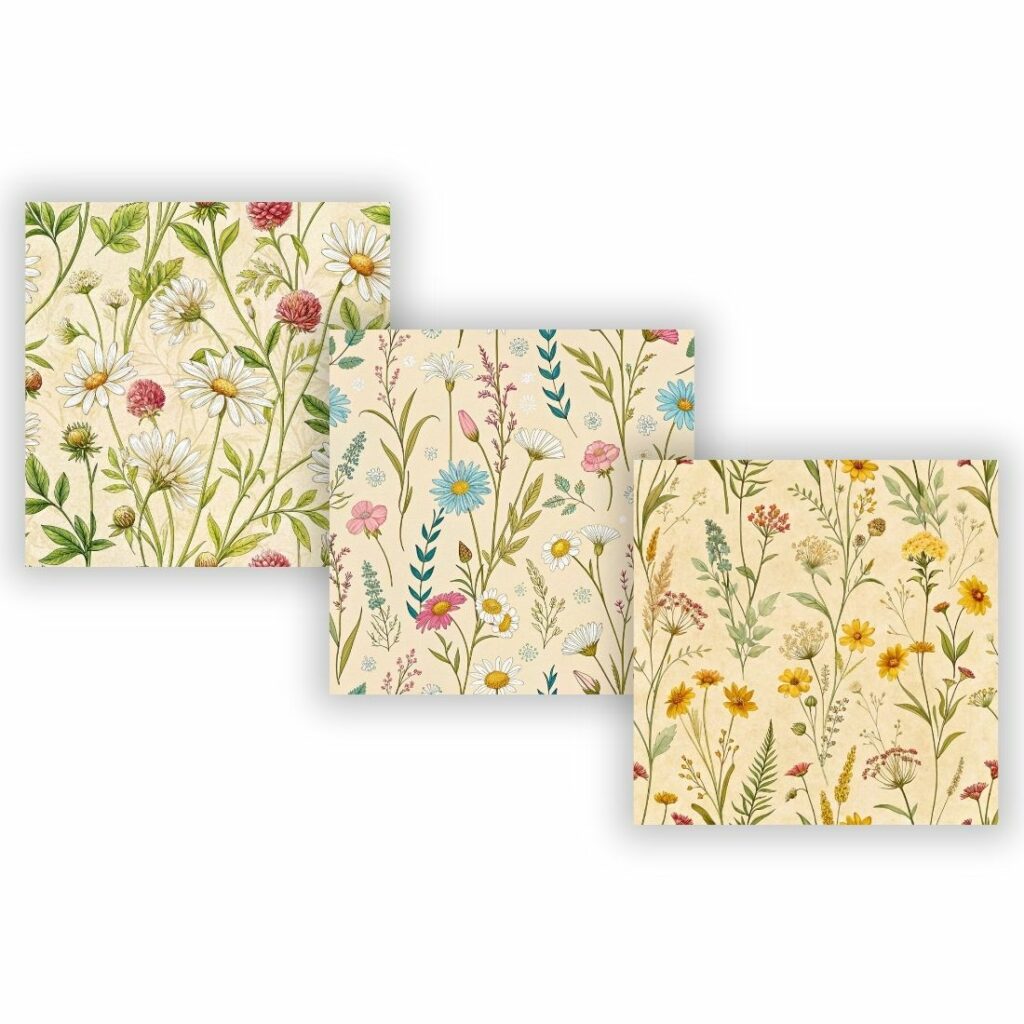 Vintage Wildflower Meadow – Seamless Digital Paper - MasterBundles