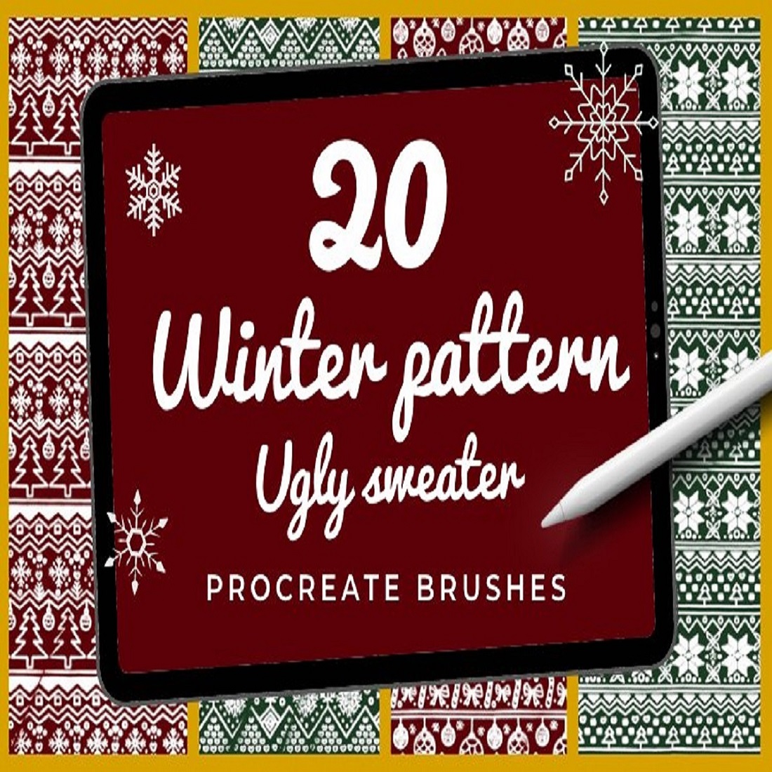 20 Procreate Christmas Winter pattern ugly sweater pattern - MasterBundles