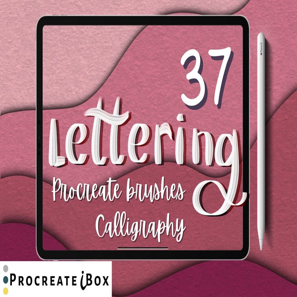 37 Lettering brushes for Procreate, Calligraphy brushes - MasterBundles