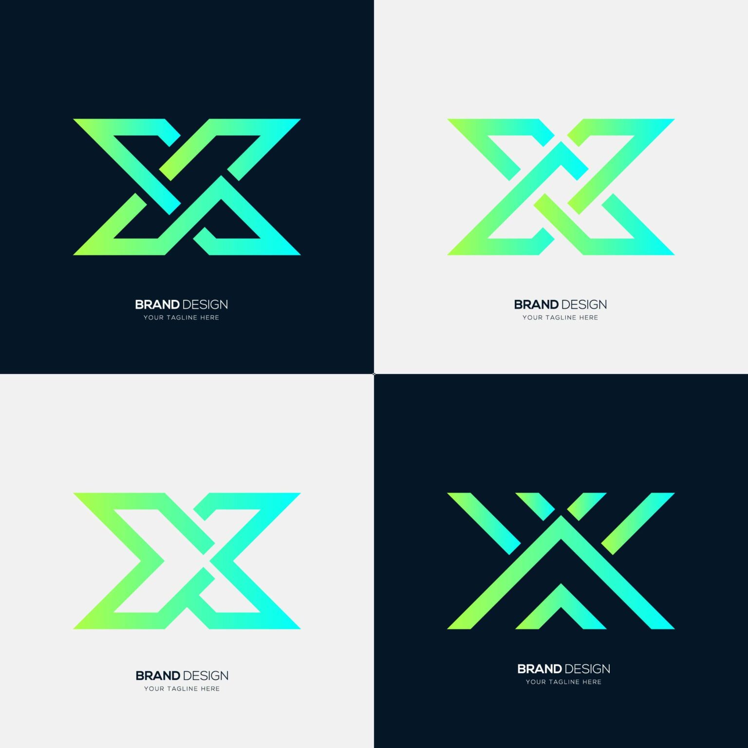 Modern X Logo Set Minimal Letter Mark Collection Design - MasterBundles
