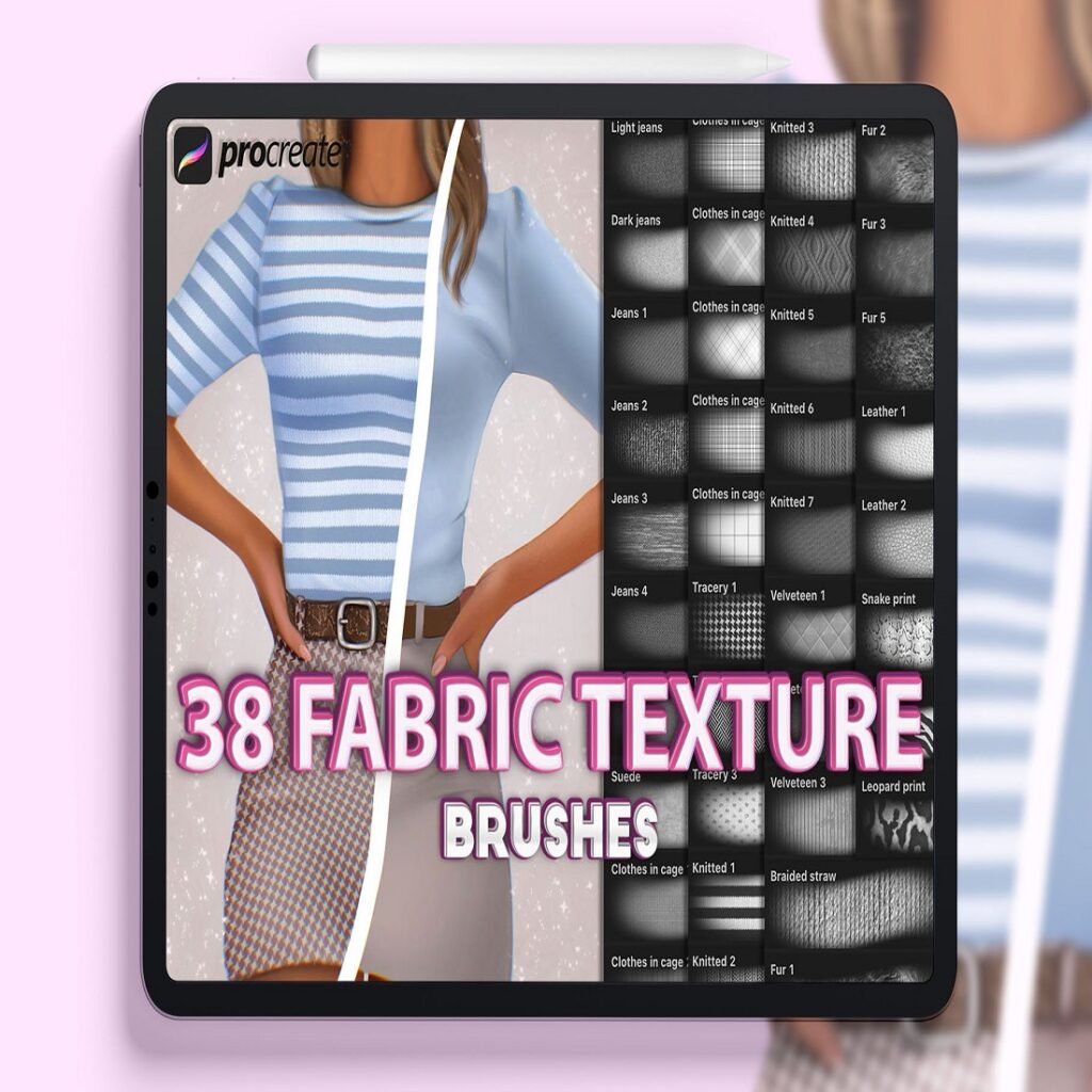 Procreate fabric texture brushes - MasterBundles