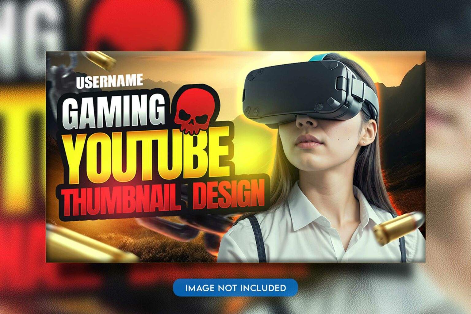 10 PSD Modern glow effect youtube video thumbnail template design fully ...