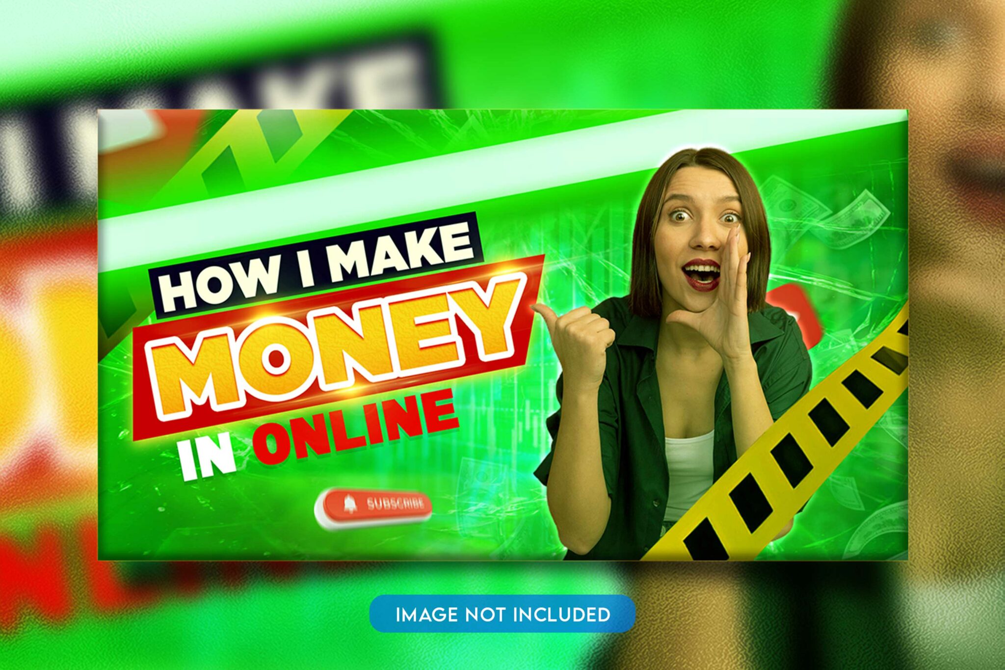 10 PSD Modern glow effect youtube video thumbnail template design fully ...