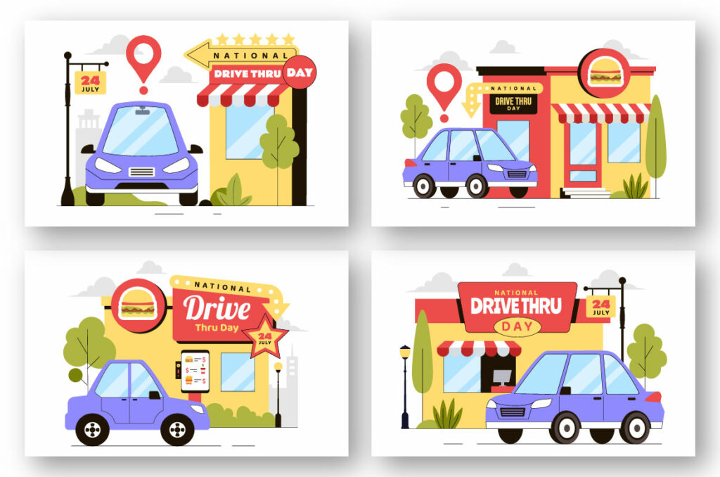 10 National Drive Thru Day Illustration - MasterBundles